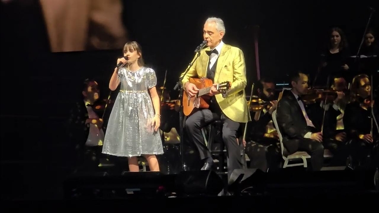 Andrea Bocelli And 10 Year Old Daughter, Virginia, Sing A Heart ...